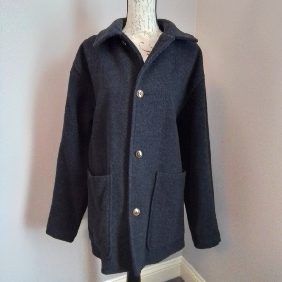 Woolrich | Jackets & Coats | Vintage Woolrich Navy Heather 4button Coat M | Poshmark